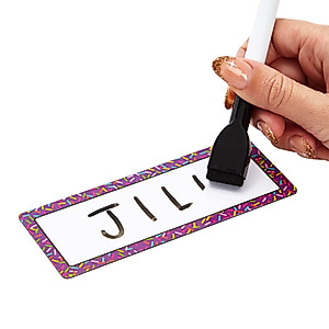 Juvale 36 Pack Magnetic Dry Erase Labels to Write On for Classroom Whiteboard (6 Designs 2x5 in)