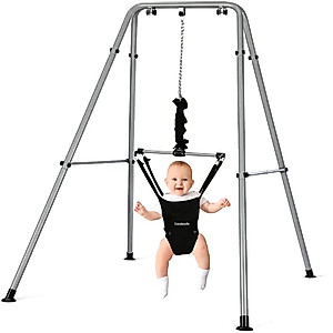 Cowiewie 2 in 1 Baby Jumper, with Strong Support Stand and Baby Walking Harness Function, Fun Activity for 6-24 Months Baby Infant