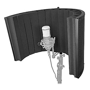 Rockville Large Studio Mic Isolation Shield Vocal Recording Booth (ROCKSHIELD 4)