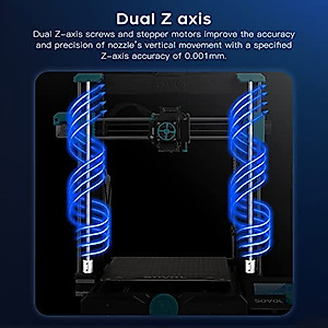 Sovol SV06 3D Printer Open Source with All Metal Hotend Planetary Dual Gear Direct Drive Extruder 25-Point Auto Leveling PEI Build Plate 32 Bit Silent Board Printing Size 8.66x8.66x9.84 inch