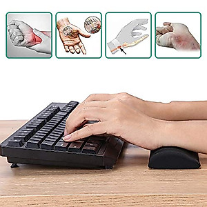 Aelfox Memory Foam Keyboard Wrist Rest&Mouse Wrist Rest, Ergonomic Design Wrist Pad for Computer Keyboard Laptop Wrist Support, Arm Rest for Desk Accessories in Home Office School(Black)