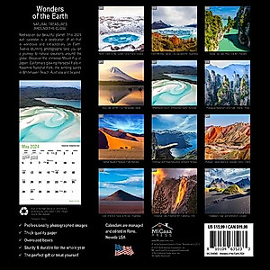 MICASA Wonders of the Earth 2024 Wall Calendar 12 Month | 12" x 24" Open | Thick & Sturdy Paper | Giftable | Calendar 2024