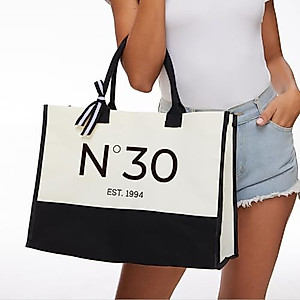 YUANHAO 30th Birthday Gifts for Her,1994 Birthday Gifts for Women,30th Birthday Gift Bag,30th Birthday Gifts for Women,Gifts for 30th Birthday Woman Canvas Tote Bag Beach Bag, Large