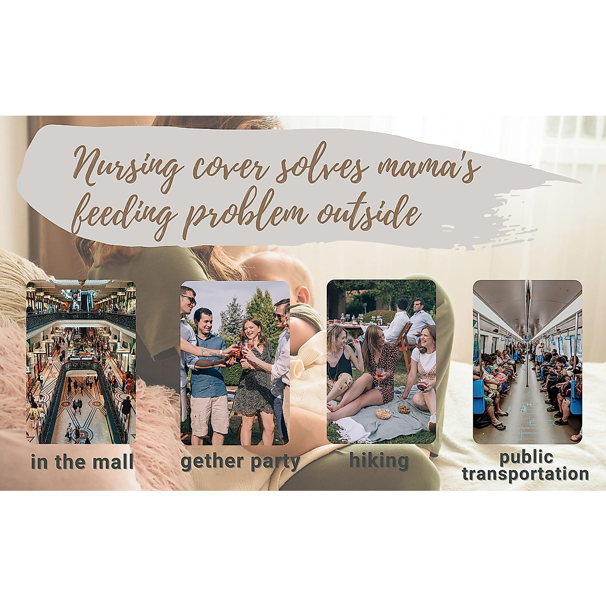 Terriboo Nursing Cover for Newborn Breastfeeding Multi Use Infant Stroller Canopy Unisex Baby Car Seat Cover High Chair Cover Shopping Cart Cover for Baby Boy and Girl (Zoo)