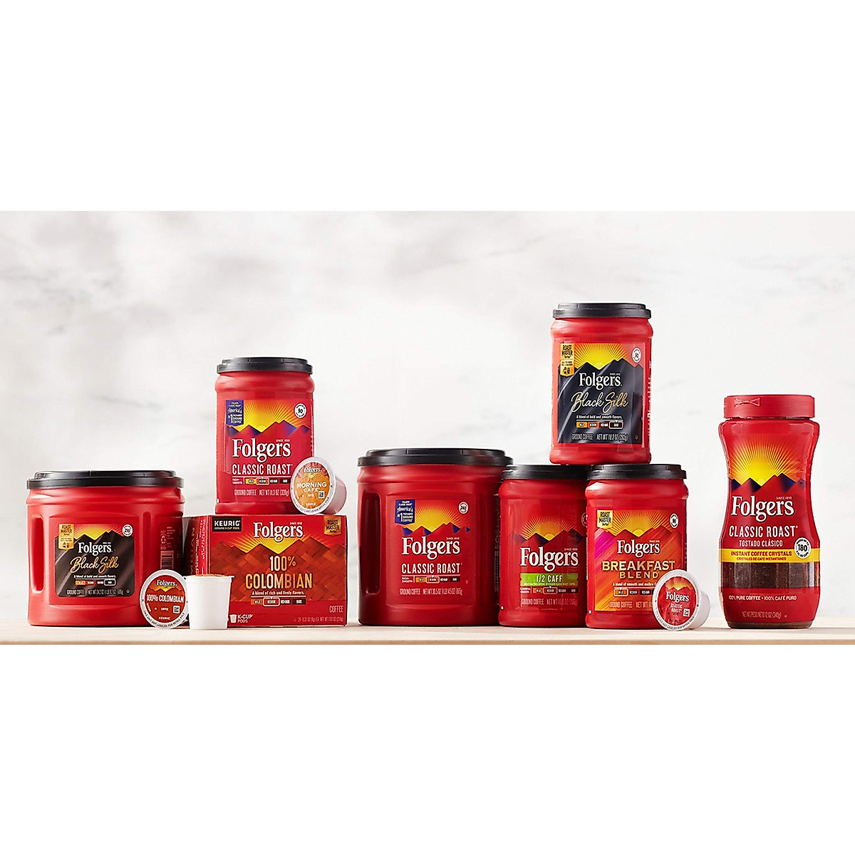 Folgers 100% Colombian Medium Roast Ground Coffee, 24.2 Ounces (Pack of 6)