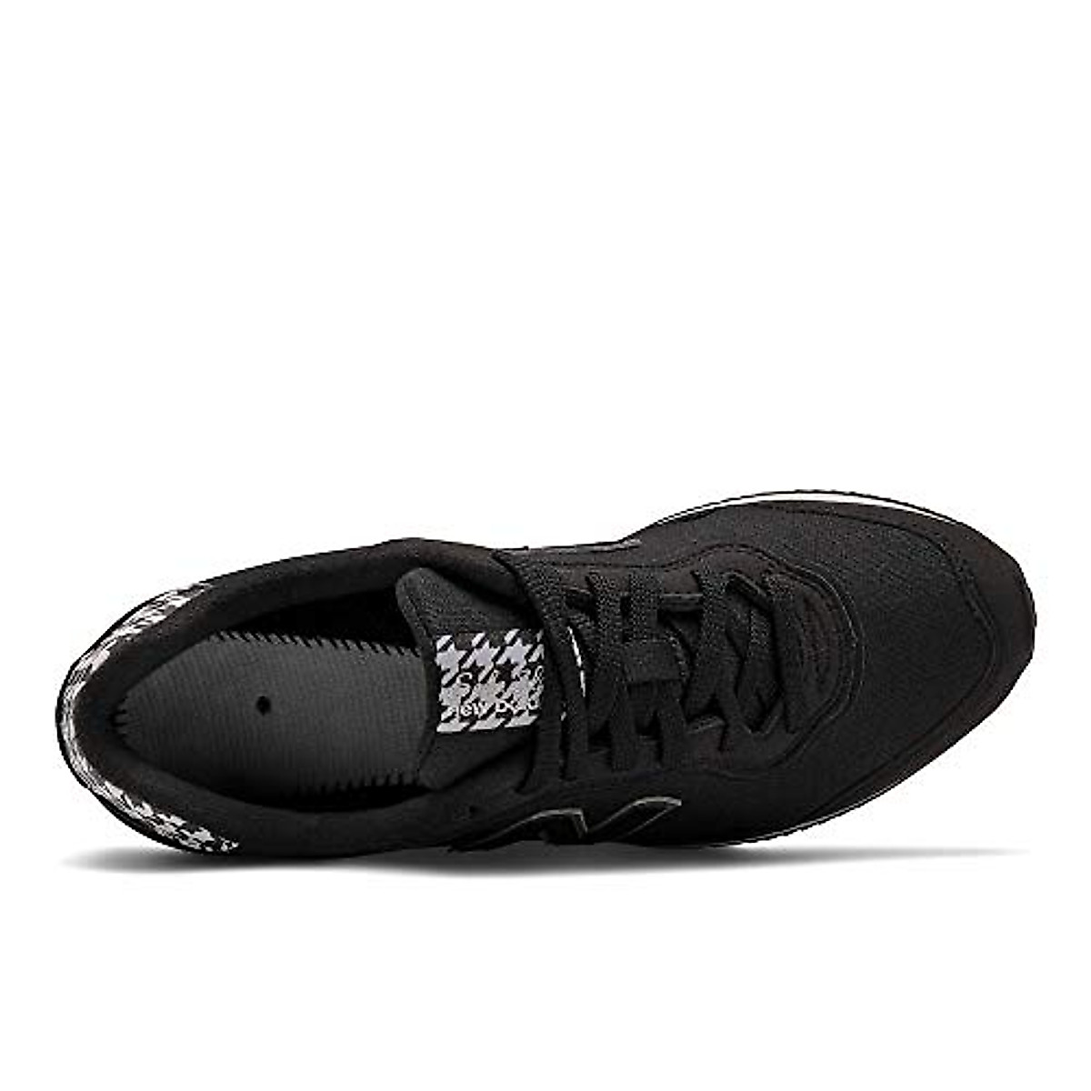 New Balance womens Sola Sleek V1 Sneaker, Black/White/Plaid Print, 7 US