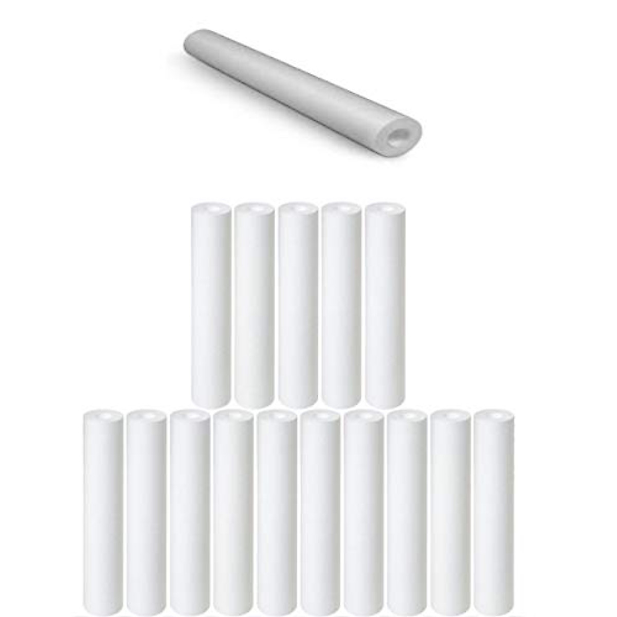 CFS – 16 Pack Polypropylene Sediment Water Filter Cartridges Compatible with GE GXWH04F Models – Remove Bad Taste & Odor – Whole House Replacement Water Filter Cartridge, 5 Micron - 10"Inch, White