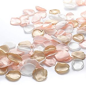 Gazeer 600pcs Rose Petals Silk Artificial Flowers Petals Flower Girl Scatter Petals Fake Scatter Petals for Wedding Table Centerpieces Party Dinner Table Decoration