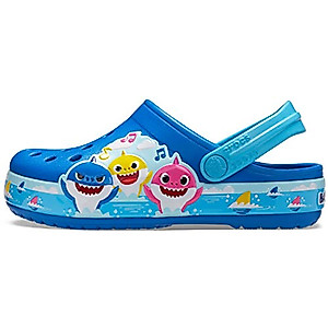 Crocs Kids' Baby Shark Band Clog , Bright Cobalt, 10 Toddler