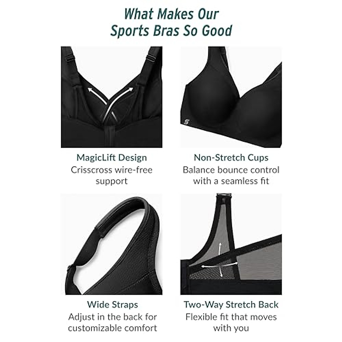 Glamorise Full Figure Plus Size MagicLift Seamless Sports Bra Wirefree #1006 Café