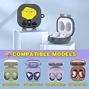 Cute Case for Galaxy Buds 2 Pro Case (2022) / Galaxy Buds 2 Case (2021) / Galaxy Buds Pro Case (2021) / Galaxy Buds Live Case (2020), Silicone Cartoon Funny Cute Galaxy Buds Case Cover (Yellow)