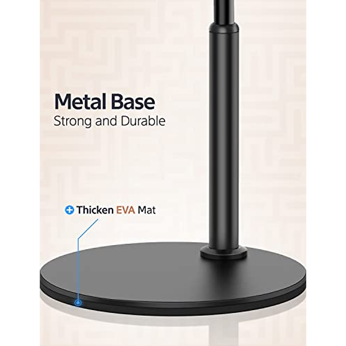 Cell Phone Stand, Gooseneck Flexible Arm Universal Phone Holder, Angle Height Adjustable Phone Stand for Desk, Lazy Bracket Holder, Aluminum Alloy Phone Holder Compatible with 3.5"-6.7" Devices(Black)