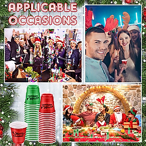 Lounsweer 100 Pcs Christmas Plastic Shot Glasses Shot Cups 2 oz Disposable Shot Cups Mini Party Shot Glasses for Bachelorette Birthday Drinking Tasting Serving Snack Samples Cup