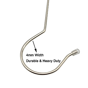 Maydahui 14PCS Extra Long S Shaped Hooks(7PCS 16 inch+7PCS 12 inch) Plant Hanging Hooks Stainless Steel Silver Hanger for Kitchenware Pergola Bird Feeder Flower Basket Indoor Outdoor Uses