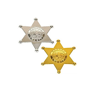 Novelty Treasures Costume Play Set Child Western Cowboy Hat, Plastic Sheriff Badge, and Matching Bandana Scarf (2 Sets)