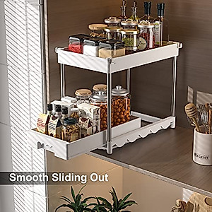 coorack Under Sink Organizers and Storage, 2-Tier Pull Out Cabinet Organizer Kitchen Drawer Organizer, Bathroom Organizer Under Cabinet Organizer Kitchen Shelf with Sliding Storage Drawer