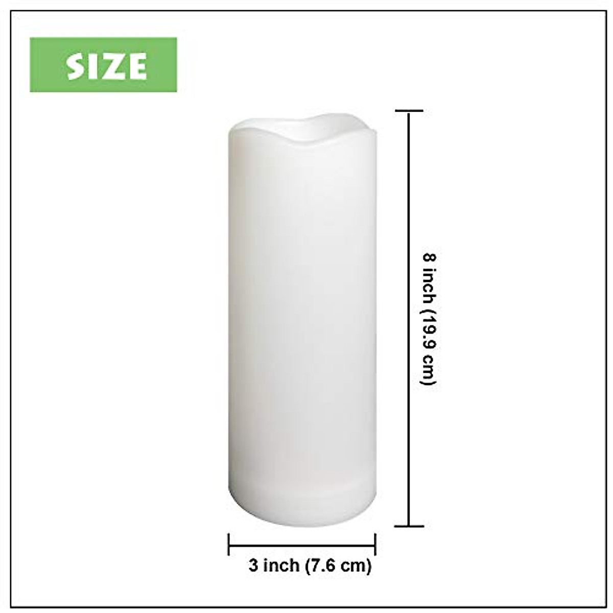 Waterproof Outdoor Flameless Pillar Candles with Timer Battery Operated Electric LED Candle Set for Gift Home Décor Party Wedding Supplies Garden Halloween Christmas Decoration, 2 Pack, 3” x 8”