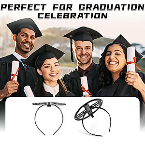EMOOULI Black Graduation Cap Headband, 2024 New Grad Hat Insert，Secure Grad Hat And Hairstyle,Not Change Hair,Firm Anti-Fall Hairband for Graduates, Students, Women(Not Including the Grad Hat)