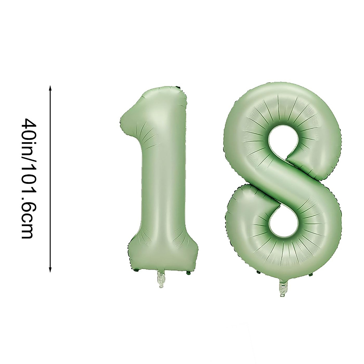 YFHVJTKO 40 Inch Number 18 Foil Balloons 18th Celebration Decorations for Happy 18th Birthday Party Wedding Bridal Shower Engagement Photo Shoot Anniversary Decoration, Number 18 Olive Green Balloon