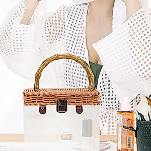 Zerodeko Box makeup travel vanity bag with mirror large desk travel cosmetic case cosmetic cases for traveling transparent storage case skin care storage Bamboo bridesmaid Organizer Acrylic