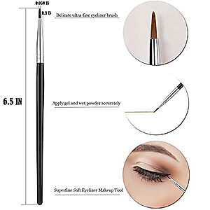 Fine Angled Eyeliner Brush, JASSINS Ultra thin Precision Makeup Brushes Set, Point Eyeliner, Synthetic Bristles Eye Makeup Tool (3 Pcs)