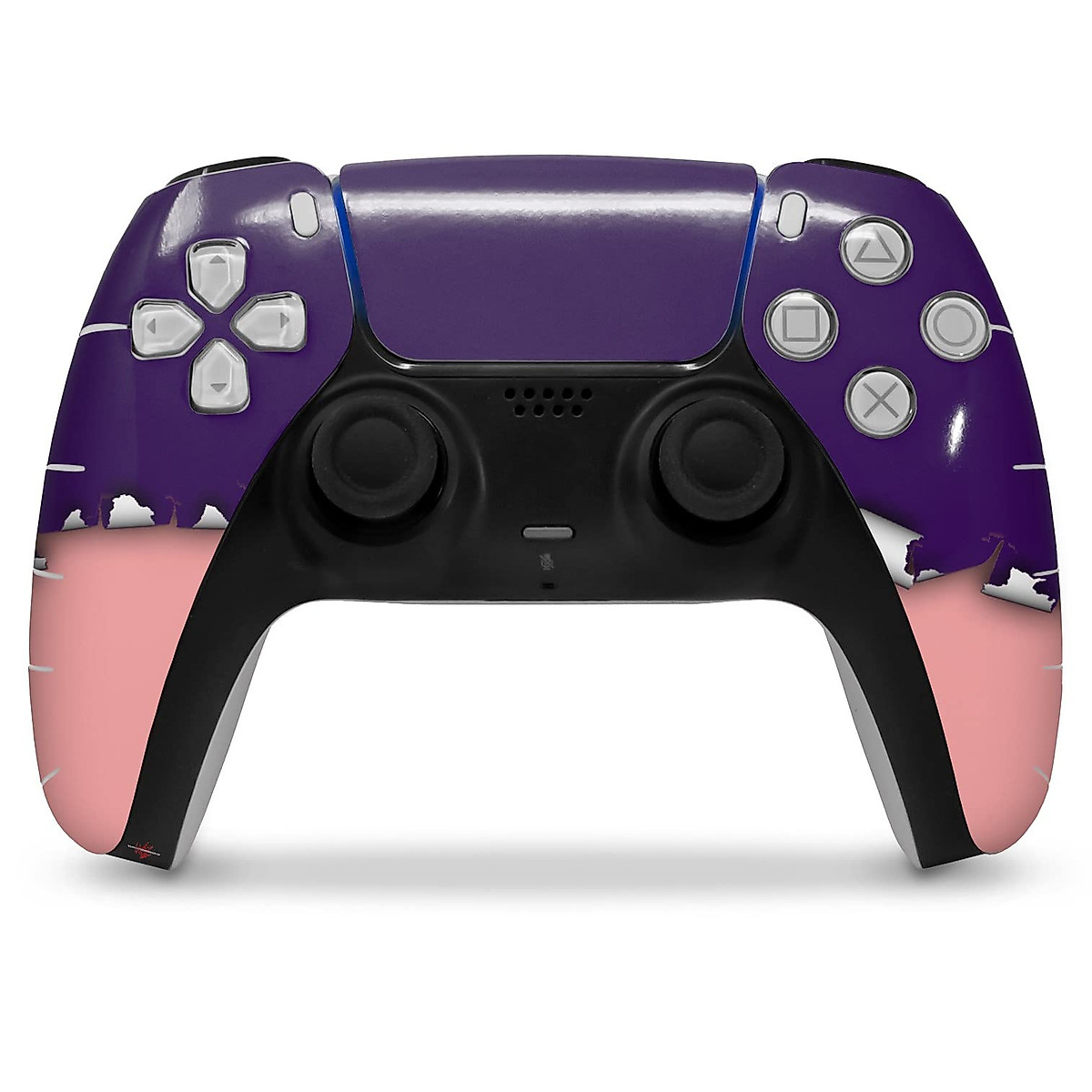 WraptorSkinz Skin Wrap compatible with Sony PS5 DualSense Controller Ripped Colors Purple Pink (CONTROLLER NOT INCLUDED)