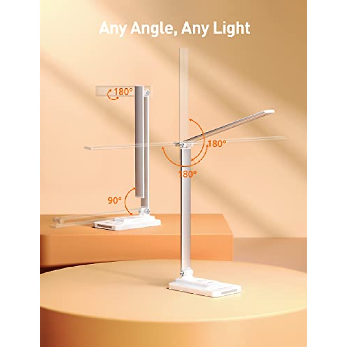 sympa LED Desk Lamp with Wireless Charger, Night Light, Dimmable Table Lamp with USB Charging Port, 5 Brightness & 5 Lighting Modes, 60 min Timer, Memory Function for Home Nail Office Reading