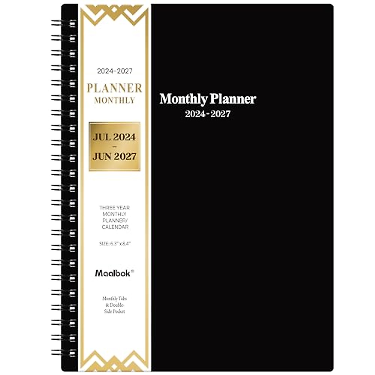 2024-2027 Monthly Planner/Calendar - 3 Year Monthly Planner 2024-2027, Jul 2024 - Jun 2027, 6.3" x 8.4", 36 Monthly Planner with Tabs, 30 Notes Pages, Double-side Pocket, Holidays