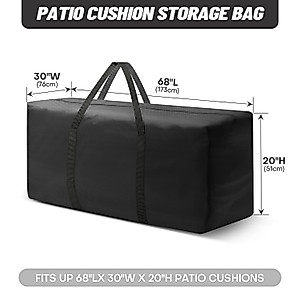 GREHABOR Outdoor Cushion Storage Bags 68 Inch Waterproof Extra-Large Patio Cushion Storage with Zipper & Padded Handle for Patio Furniture Christmas Tree