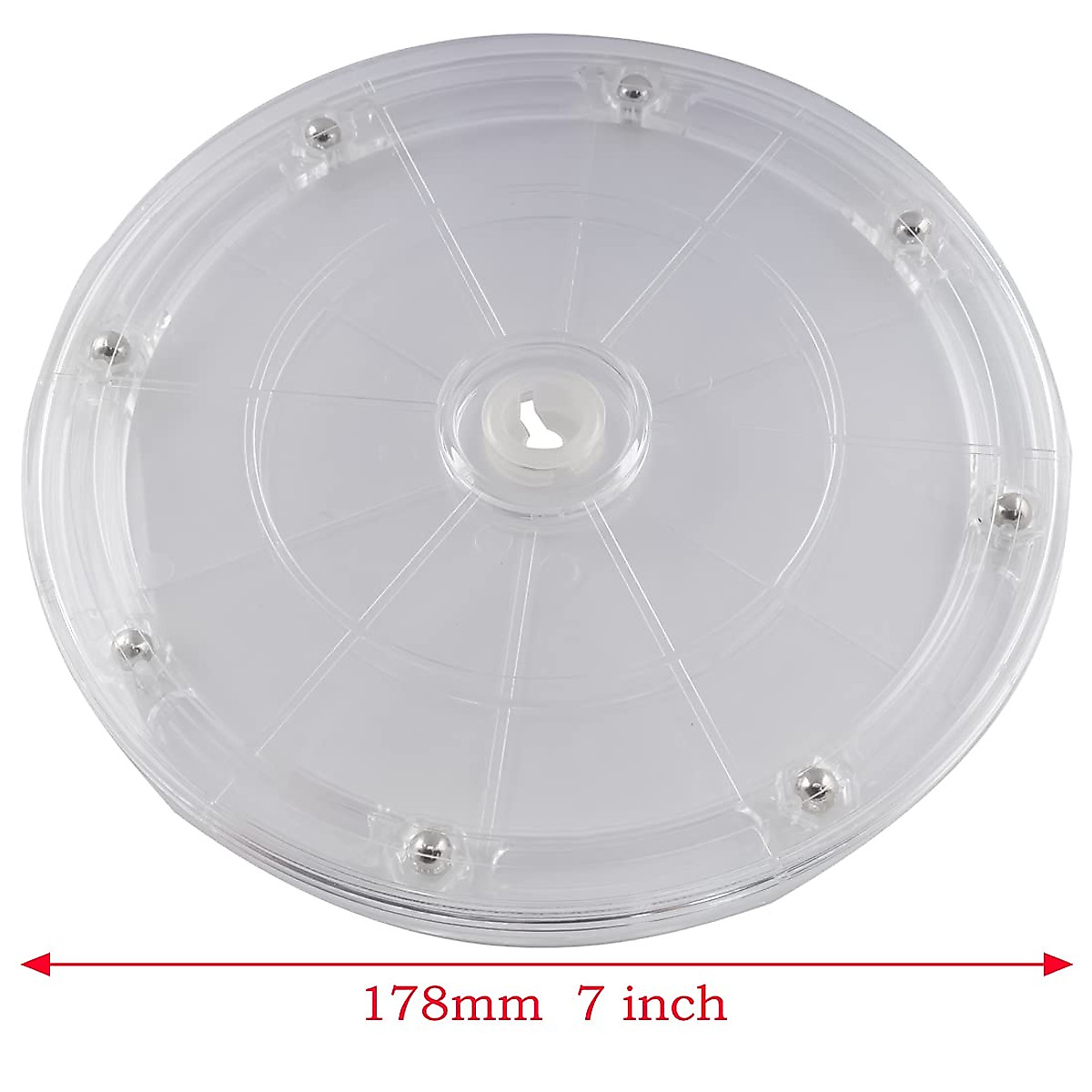 SDTC Tech 2 Pack 7 Inch Lazy Susan Turntable Organizer 360 Degree Rotating Swivels Round Clear Acrylic Turntable Holder for Kitchen Corner Cabinets, Spice Rack, Table Cake Decorating, etc
