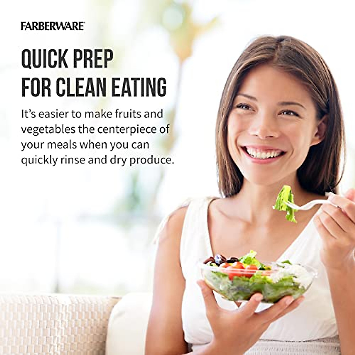 Farberware Easy to use pro Pump Spinner, Large 6.6 quart, Green & Professional Heat Resistant Nylon, Masher & Smasher Meat, Ground Beef, Turkey & More, Hamburger Chopper Utensil, Pack of 1, Black