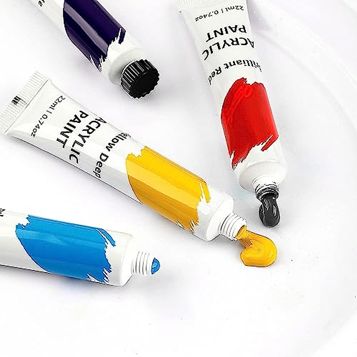 Amazon Basics Acrylic Paint Tubes, 24 Colors