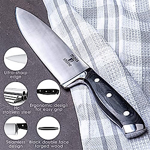 Moss & Stone 2 Piece Cutting Boards for Kitchen & Chef Knife | Polypropylene and Dishwasher Safe | 2 Chopping Board with Grip Handle | BPA-Free