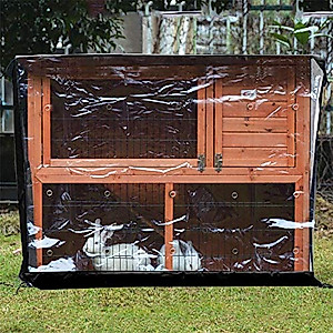 Rabbit Hutch Rabbit Cage Cover - Indoor Outdoor Rabbit Hutch Cover, Dust-Proof Cover Accessory for Poultry Cage(Black)