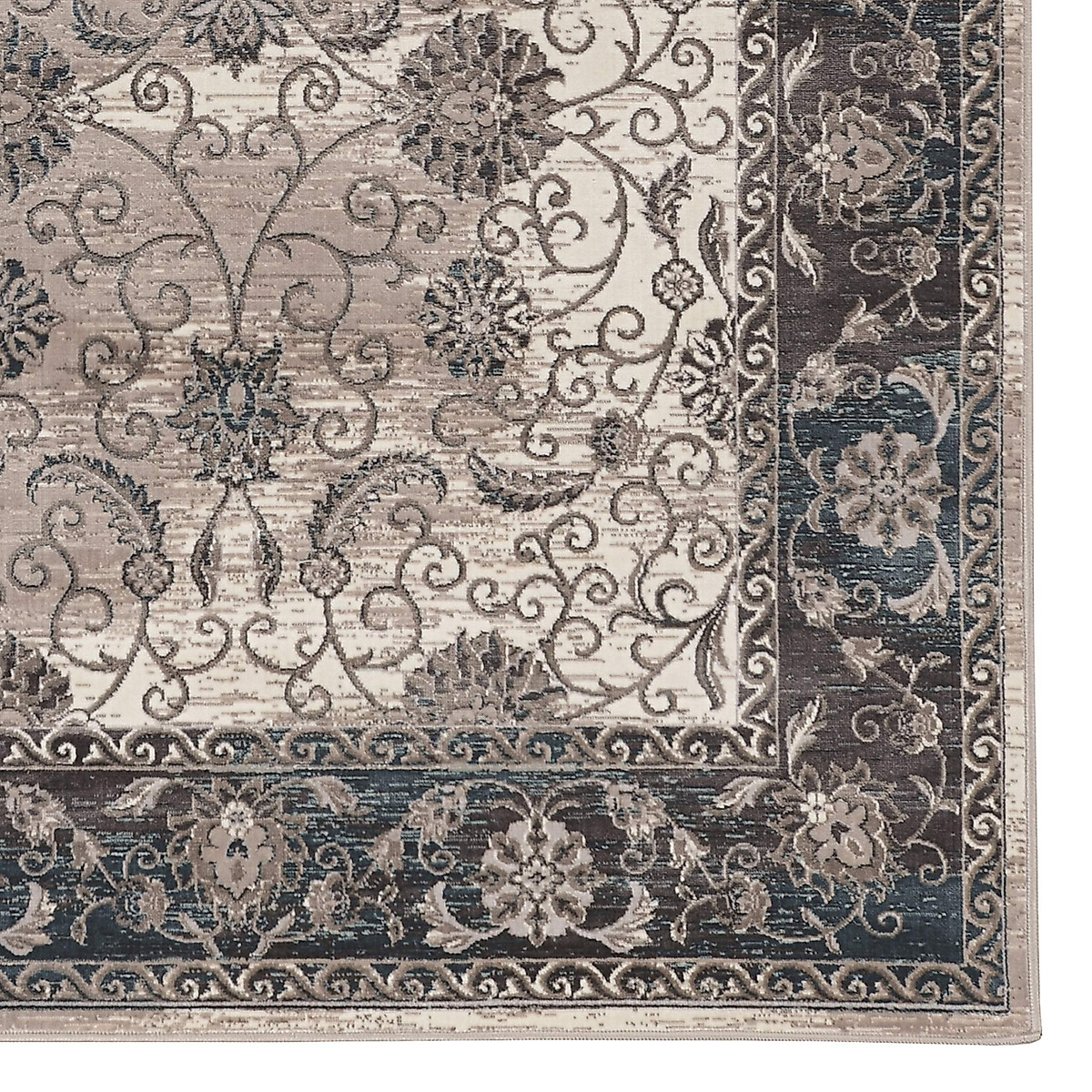 Linon Vintage Collection Isfahan Synthetic Rugs, 9' x 12', Gray