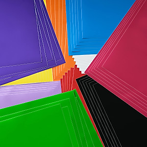 Kassa 60-Piece Permanent Vinyl Sheets | 10 Bold Colors in 12" x 12" with a Squeegee Included | Compatible with Cricut, Silhouette & Other Cutting Machines | for DIY Art Projects, Styling & Decorating