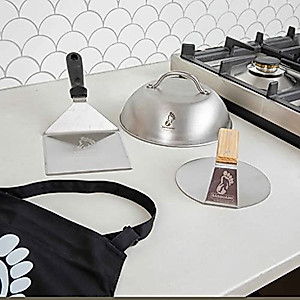 The Sasquash Spatula - Commercial Grade 5.5" Extra Wide Smashed Burger Turner - Heavy Duty One Pound Stainless Steel Griddle and Grill Tool