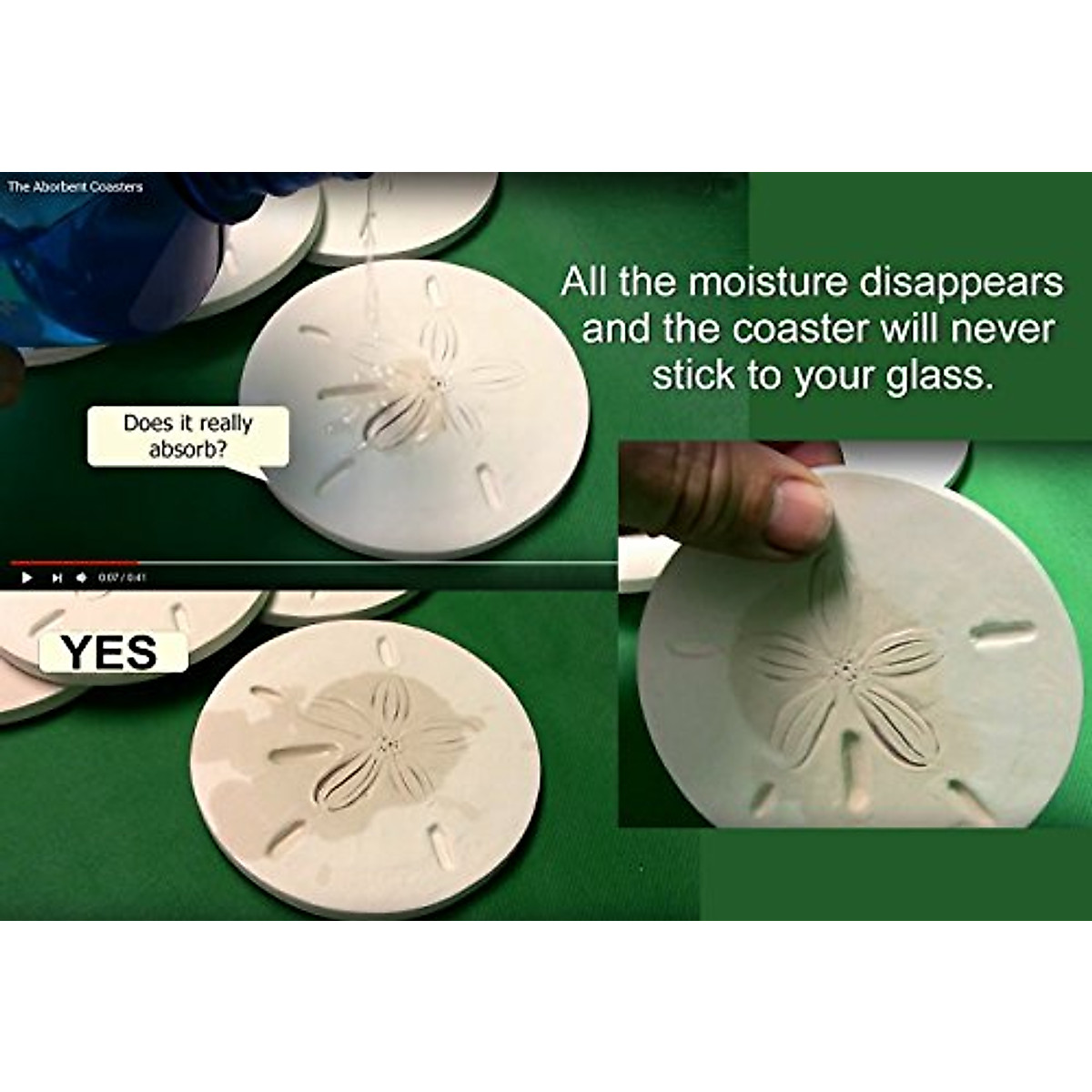 Mixed Shells Absorbent Drink Coaster set - Handmade by McCarter Coasters - 4.38 inch (4pc)