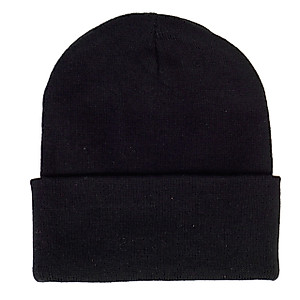 TOP HEADWEAR Men's California LA Los Angeles Old English Long Cuff Beanie, Black