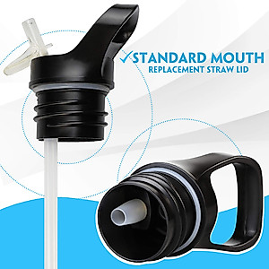 5 Pack Reusable Straws for Hydro Flask Standard/Wide Lid, 9.5 in Plastic Straws Reusable for Cold/Hot Drinks, Food Grade Straws Replacement for Hydro Flask with Brushes, White