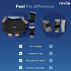REVIX 20'' XXXL Reusable Ice Knee Wrap for Discomfort Reduction, Cold Therapy Gel Pack for Knee, Back, Shoulder Relaxation and Post-Workout Recovery, Soft Plush Lining Cold Pack