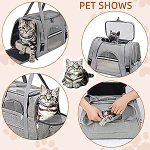 Pet Carrier,Cat Carrier Bag Airline Approved Dog Carriers for Small Dogs,Medium,Small Cats,Travel Carrier Comfort Portable Pet Bag for Cats with Harness,Nail Clippers,Hair Removal Brush,Foldable Bowl