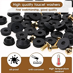 Faucet Rubber Washers, 116 PCS Outdoor Faucet Repair Kit with Assorted Flat Washers, Beveled Washers and Brass Bibb Screws Faucet Washer Assortment Kit Garden Hose Repair Kit for Repairing Faucet Leak