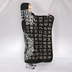 Moomo Viking Ultra Soft Wearable Hoodie Blanket Lightweight Cloak for Couch & Sofa Home and Your Family Winter Spring White 60x80 inch