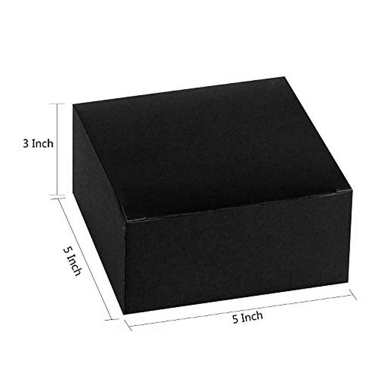 RUSPEPA Recycled Cardboard Gift Boxes - 5"X 5"X 3" - Small Gift Box with Lids for Craft, Cupcake and Cookies - 30 Pack - Black