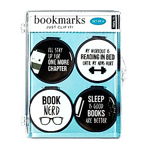 Funny Quote Bookmarks - JUST Clip IT! (4 Sets of 3 Page Markers- Total 12) Funny Bookmark Set - Ideal for Bookworms of All Ages. Adults Men Women Teens & Kids Love Our Fun Domed Designs!