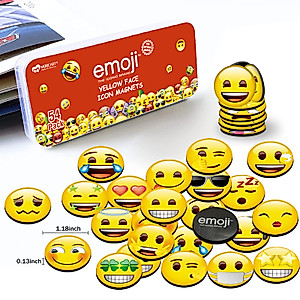 MORCART 54PCS Fridge Magnets, Cute Emoji Locker Magnets, Decorative Refrigerator Magnetic Board Cabinets Classroom Office Cubicle School Funny Smiley Gifts for Adults (3cm)