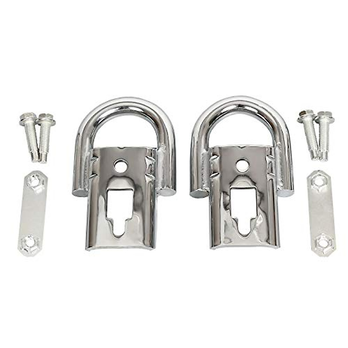 RXIOVILAE Compatible with 2009-2018 Crew Cab 2009-2018 Extended Cab 2009-2018 Cab Thru 17 Chrome Tow Hooks Pair w/Hardware