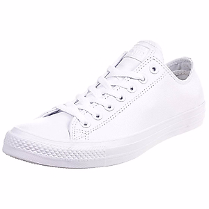 Converse Chuck Taylor All Star Mono Leather Low Top (White, 10.5 M US Women / 8.5 M US Men)
