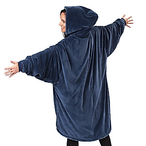 THE COMFY Original | Oversized Microfiber & Sherpa Wearable Blanket, Seen On Shark Tank, One Size Fits All (Blue)